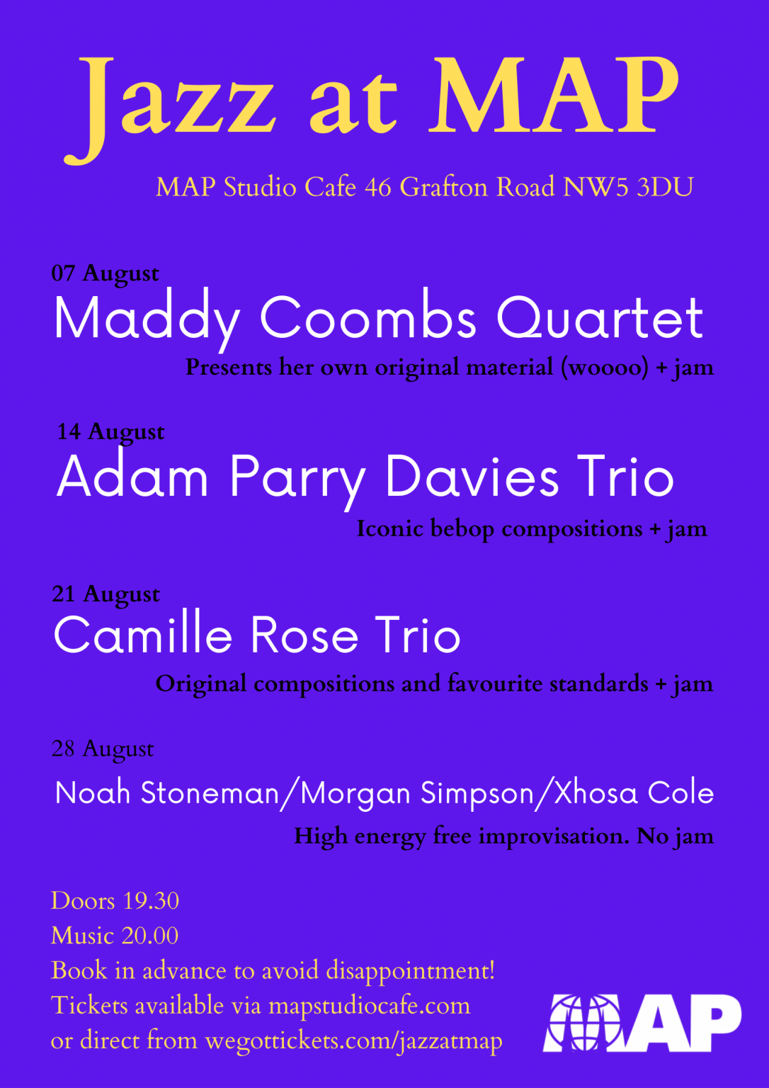 Jazz at MAP – MAP Studio Cafe, London