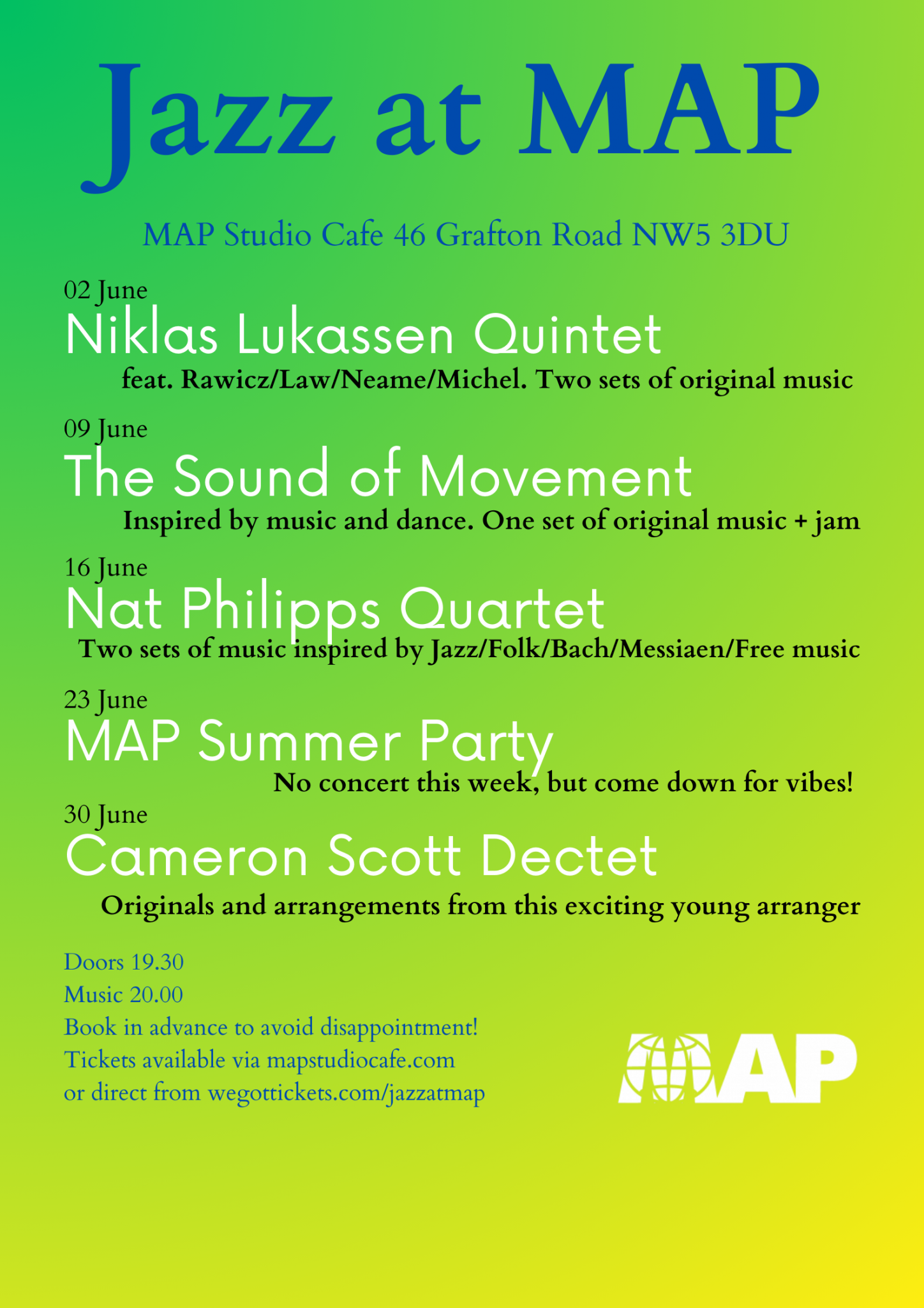 Jazz at MAP – MAP Studio Cafe, London