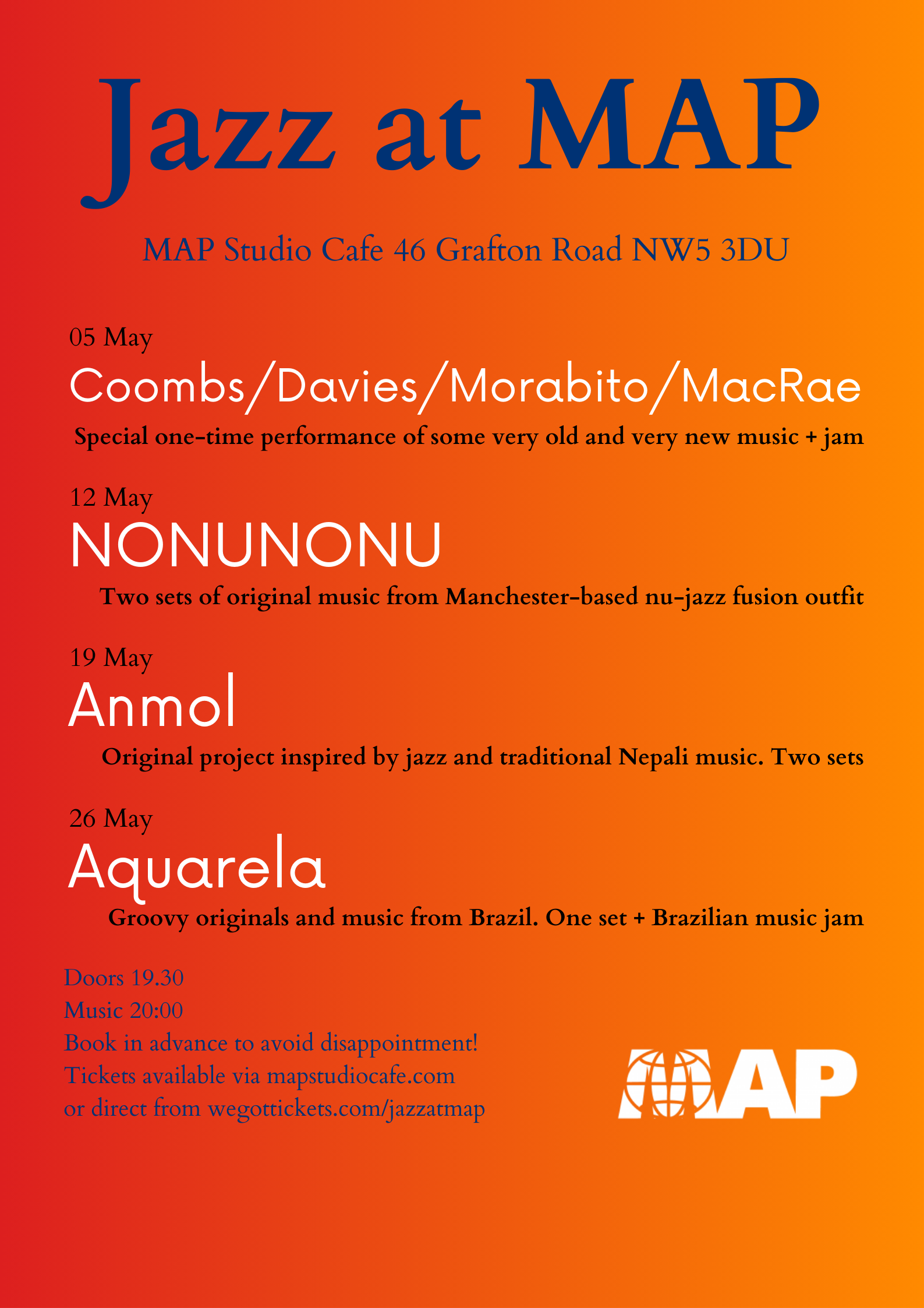 Jazz at MAP – MAP Studio Cafe, London